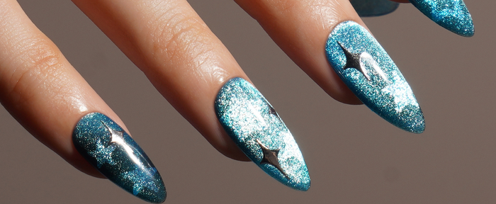 Bluesky Sparkle Diamond Cat Eye Gel Polish - LSD04 - Topaz Twilight